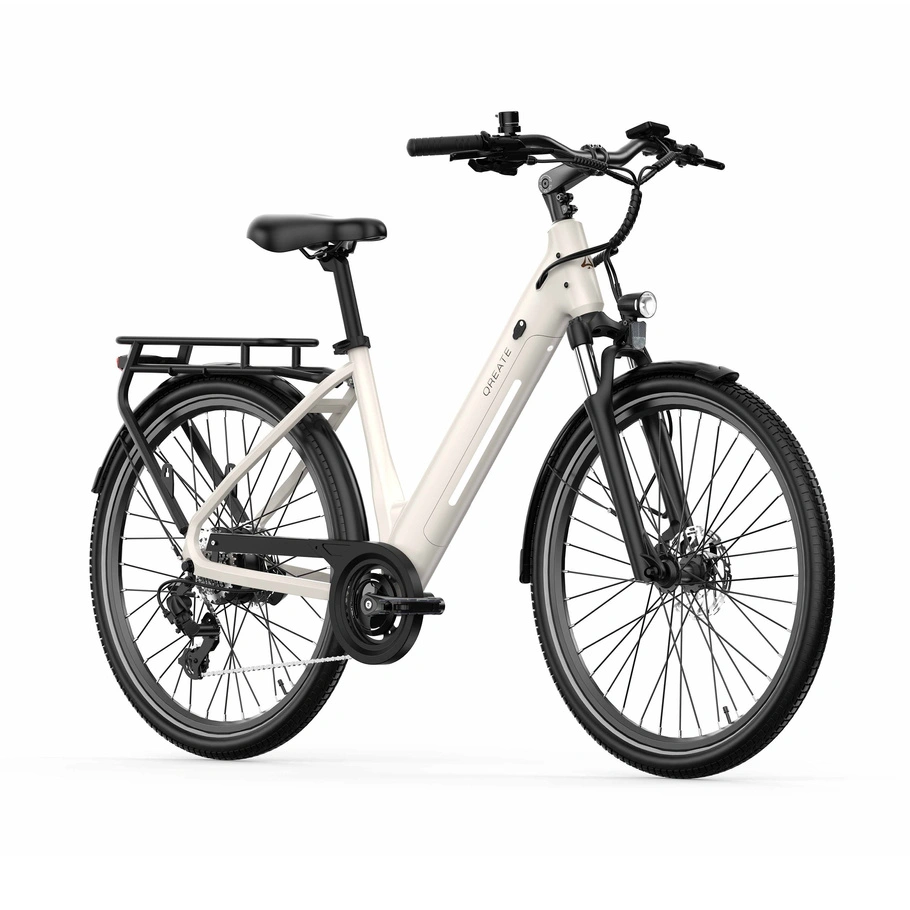 QREATE City Air Electric Bike - 250W Power | 13.5Ah Battery | 15.5mph Speed | 56mi Range Grey ...
